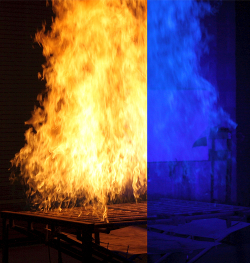 Blue Light Lets Researchers See Through Fire | Machine Design